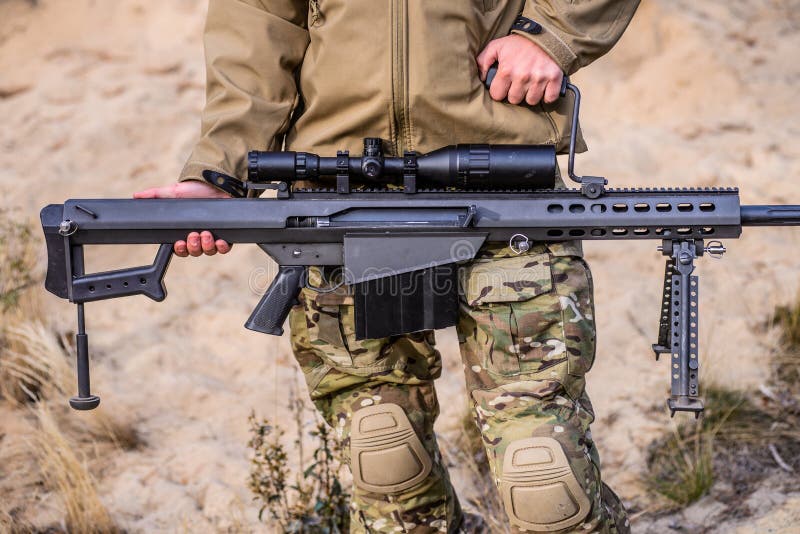 Rifle in Hands of Men in Uniform Stock Photo - Image of army, outdoor ...