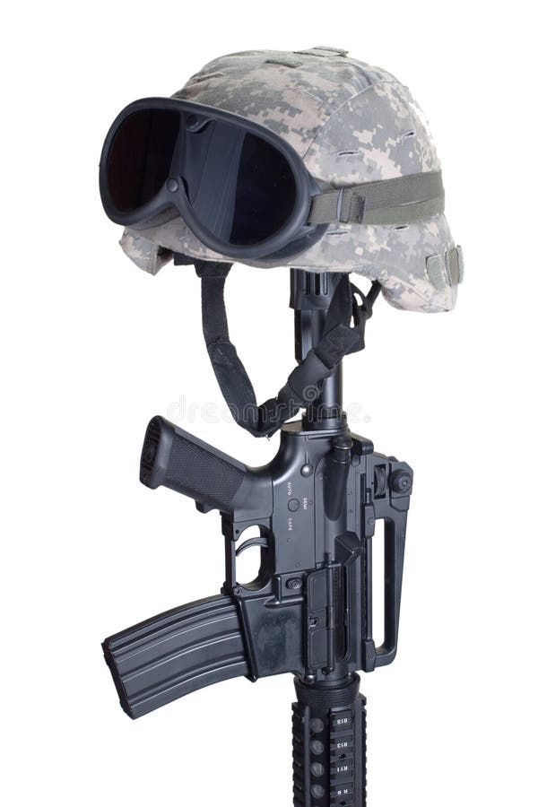 Rifle and Helmet Memorial stock image. Image of shot - 35240341