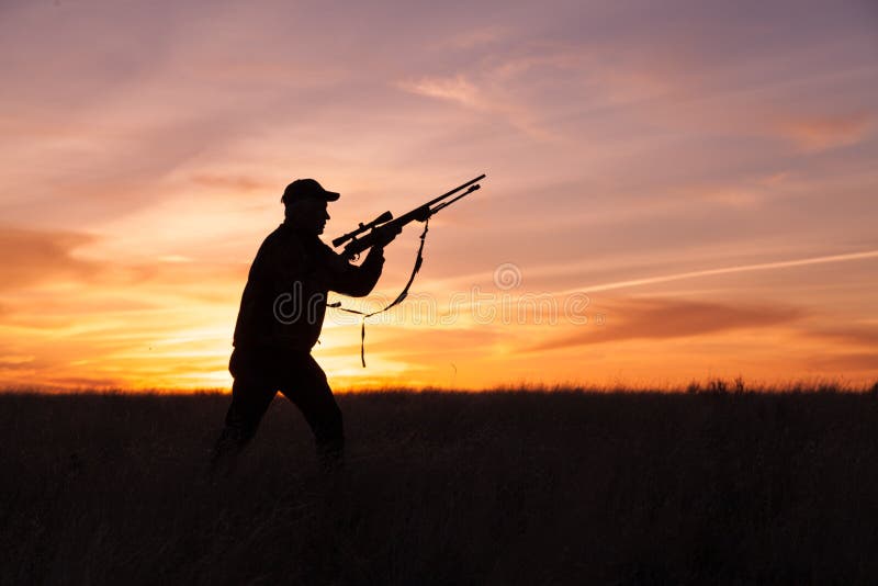 Rifle Hunter in Sunrise stock photo. Image of sport, sunrise - 16899776