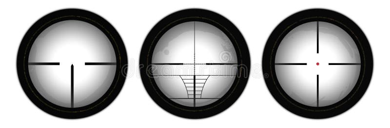 Rifle Reticle. Sniper Scope. Crosshairs of a Gun Optics. Stock Vector ...