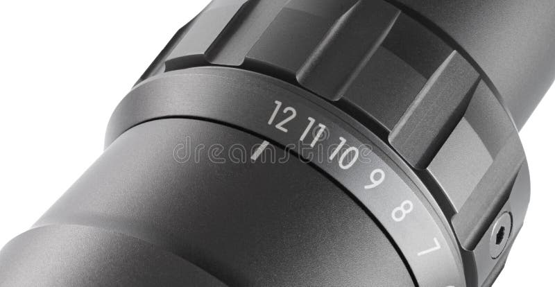 Rifle Scope Magnification Set To 12 Power Stock Image - Image of black ...