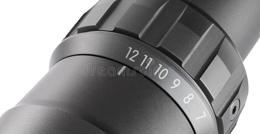 Rifle Scope Magnification Set To 12 Power Stock Image - Image of black ...