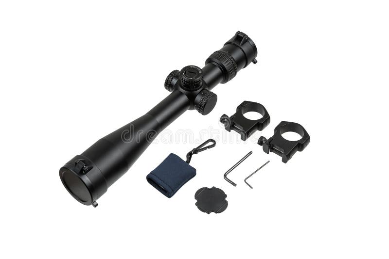 Rifle Scope with Mounting Rings, Lens Covers, Cleaning Cloth, and Hex ...