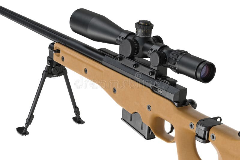 Rifle Sniper Optical Scope, Close View Stock Illustration ...