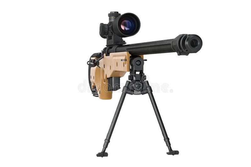 Rifle Sniper Optical Weapon, Front View Stock Illustration ...