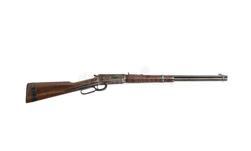 Rifle of the West, Isolated on White Right Stock Photo - Image of ...
