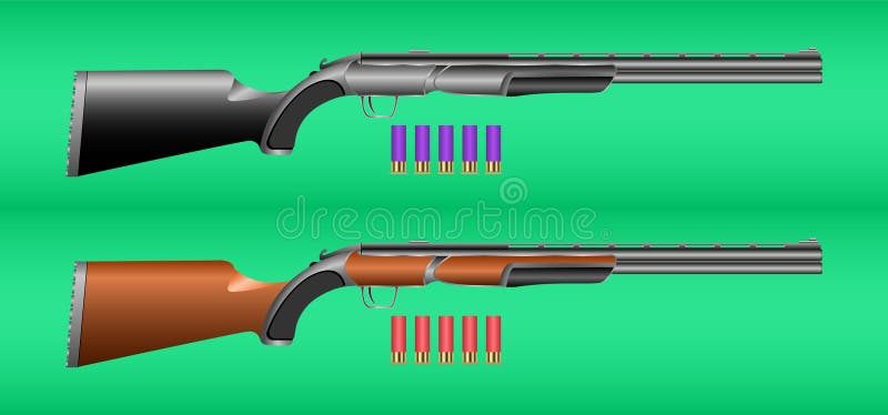 Rifle Y Cartuchos De La Caza Ilustración del Vector - Ilustración de ...