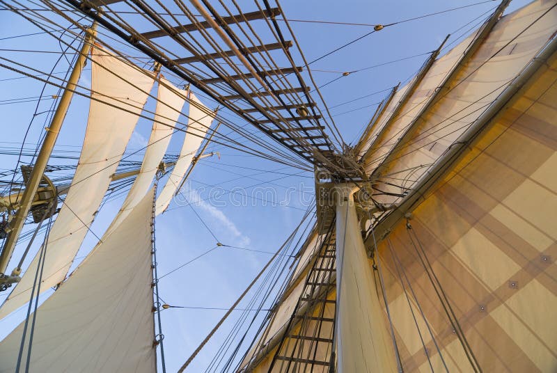 Rig of a brig stock image. Image of sailingship, blocks - 27639109