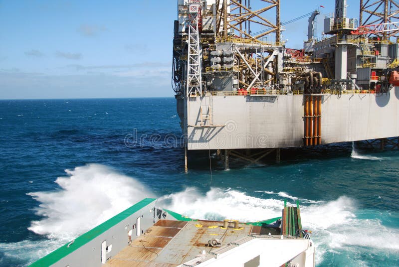 Rig Move of an Semi Submersible Drilling Rig Stock Photo - Image of ...