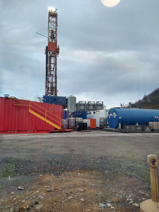 Rig oil morning stock image. Image of industry, blue - 241392379