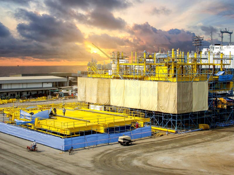 Rig Platform during Construction Stock Photo - Image of energy ...
