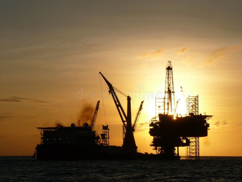 Rig Silhouette stock image. Image of oilfield, gold, silhouette - 8088021