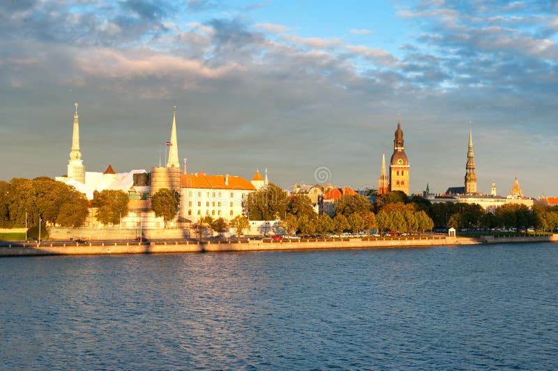 Riga Castle and Daugava River Stock Image - Image of daugava, fort ...