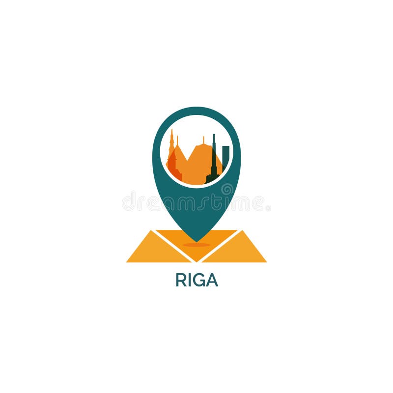 Latvia, Riga - Capital City, Pinned on Political Map Stock Illustration ...