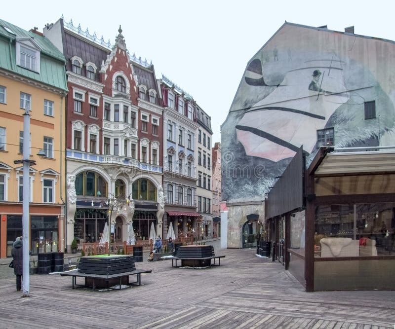 Riga city view editorial photography. Image of street - 127185182