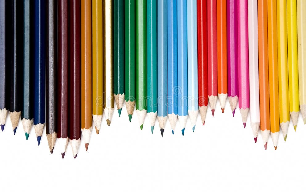 Linea di matite colorate immagine stock. Immagine di antecedenti - 12858871