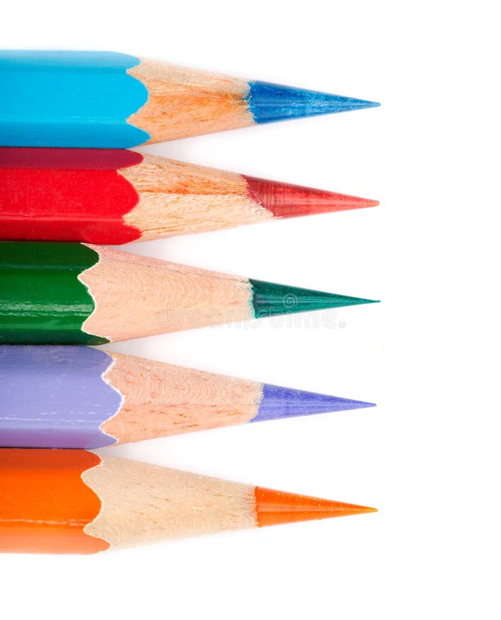 La Grande Matita E Cinque Piccole Matite Di Colore Su Una Diagonale ...