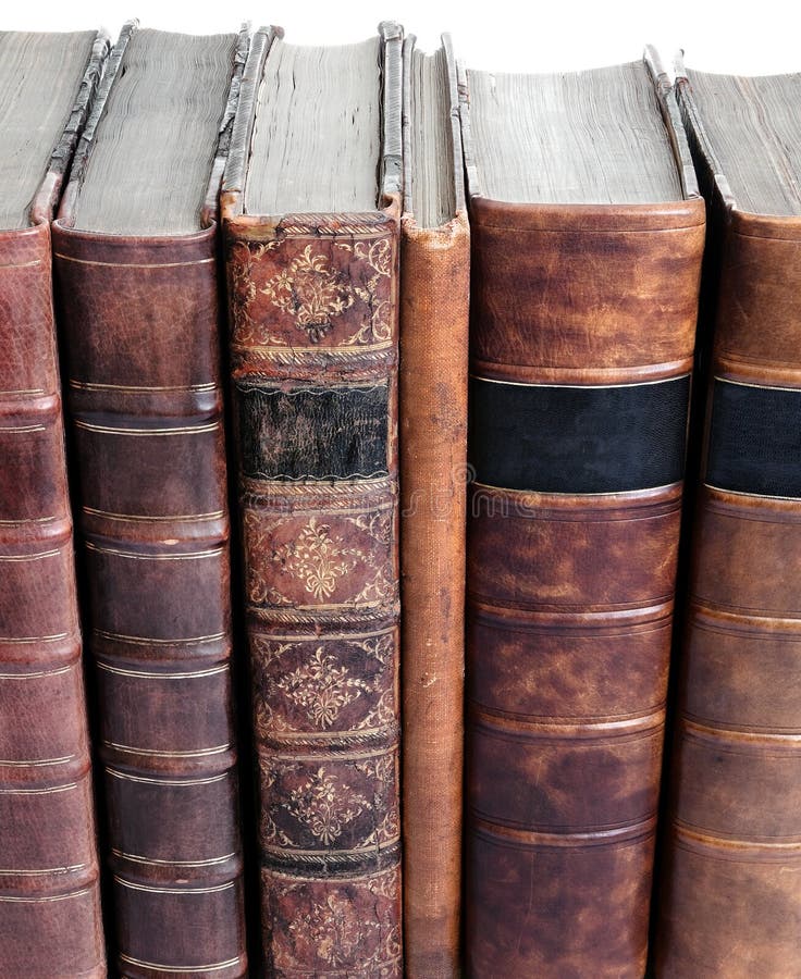 Vecchio Libro Rilegato Di Cuoio Fotografia Stock - Immagine di isolato ...