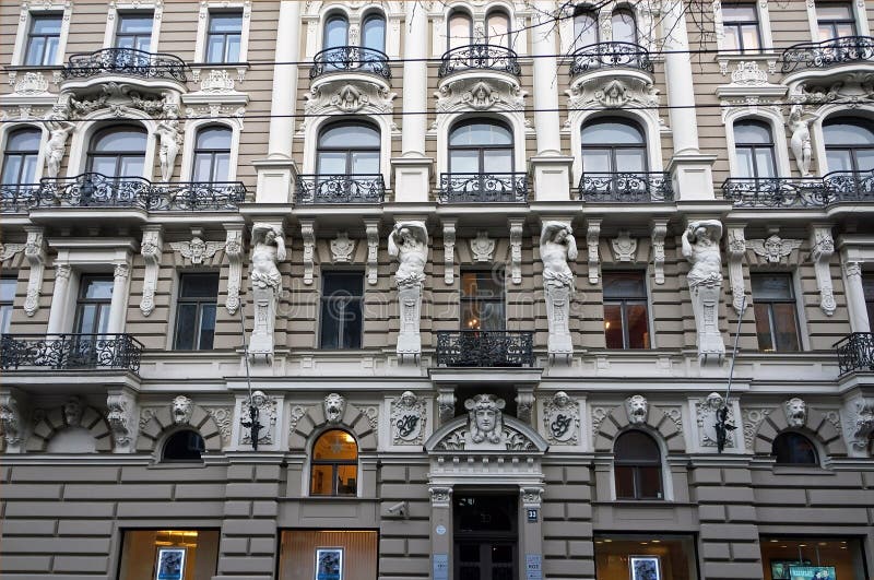 Quarto Di Art Nouveau, Di Riga, Le Strade Trasversali Di Vilandes E ...