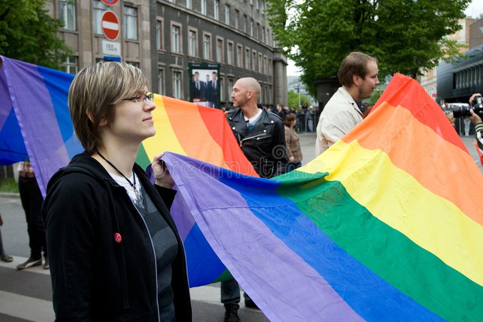 Riga gay pride editorial image. Image of flag, march, homosexuality ...