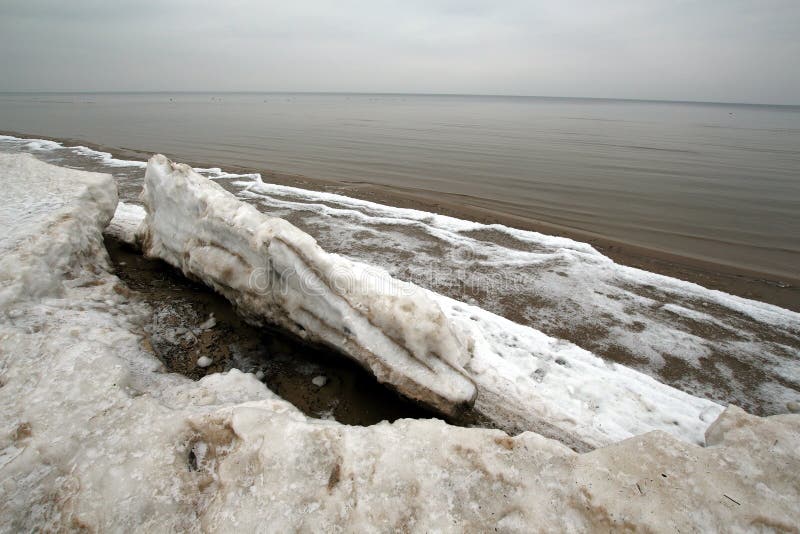 Riga Gulf Coast . Winter Time. Stock Image - Image of latvia, landscape ...