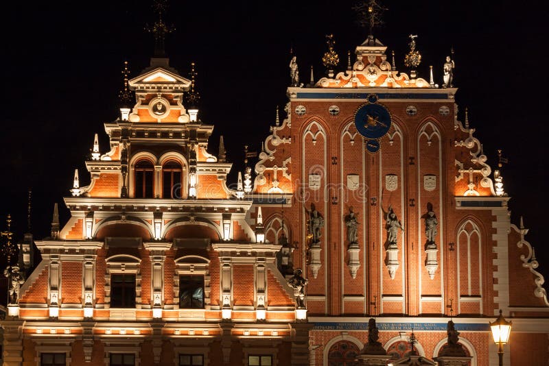 Riga - Hoofdstad Van Letland. Oude Stad Stock Afbeelding - Image of ...