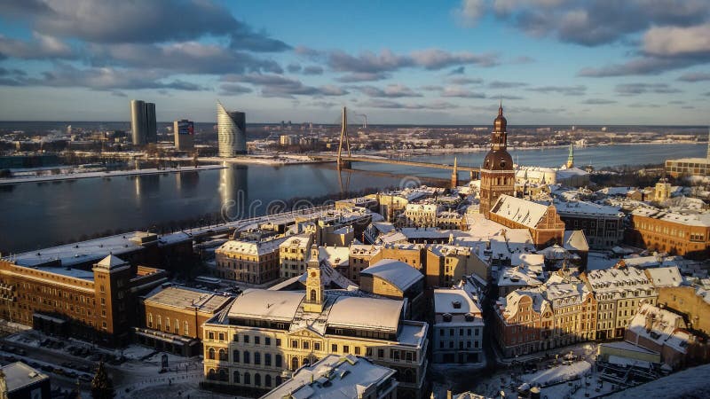 Riga Landscape from Bell Tower, Riga, Latvia Stock Image - Image of ...