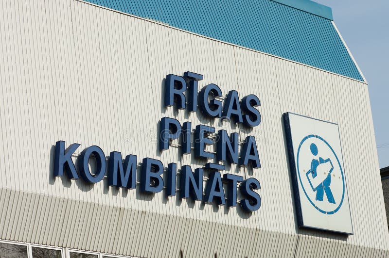 RIGA, LATVIA- April 1, 2022 : Riga Dairy Plant Billboard Editorial ...