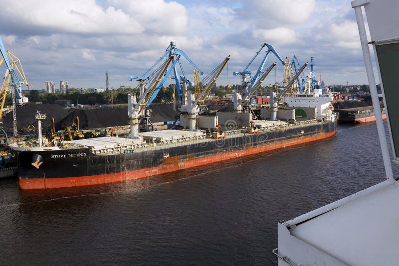 Loading or Unloading of a Bunker Tanker Editorial Stock Photo - Image ...