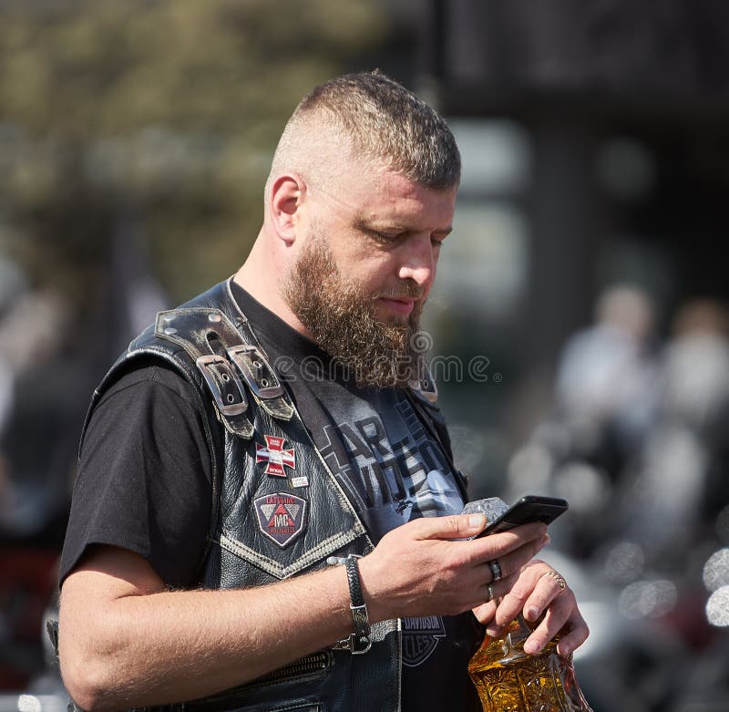 Tattooed Biker on Harley Davidson Motorbike Editorial Image - Image of ...