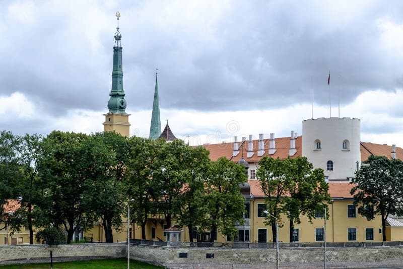Riga, Latvia, Europe, the Castle Editorial Image - Image of clouds ...