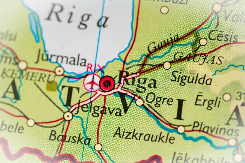 Riga, Latvia Highlighted on a World Map Stock Image - Image of ...