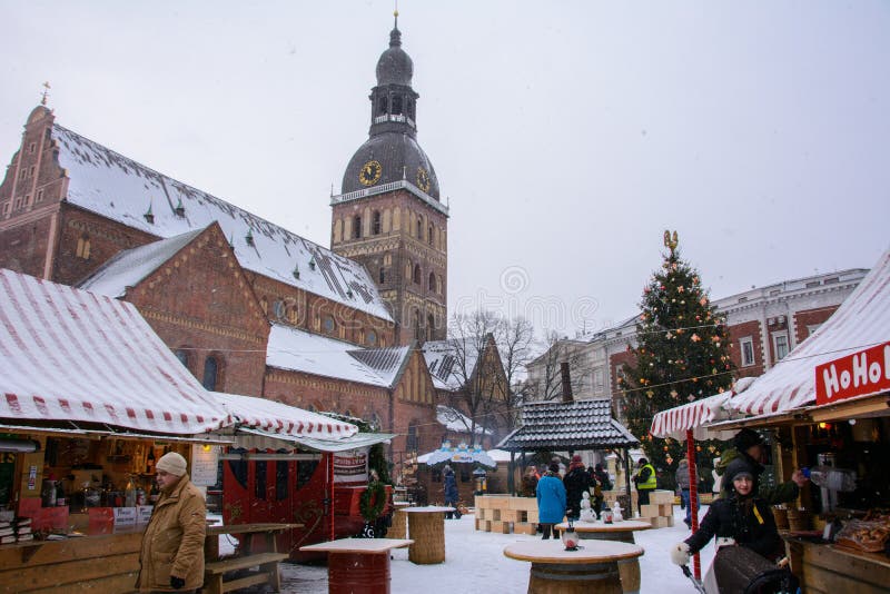 Riga, Latvia - January 5, 2015: Christmas Market on the Main Square in ...