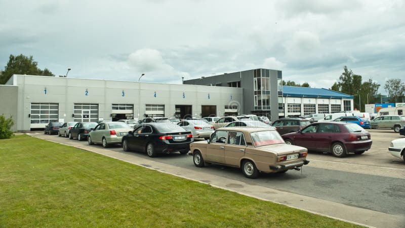 RIGA, LATVIA-JULY 28, 2022: Car Technical Inspection Station Editorial ...