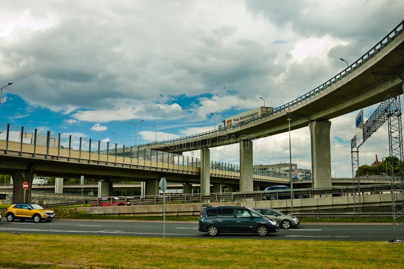 Riga, Latvia - 4 July 2022: South Bridge Viaducts Editorial Stock Image ...