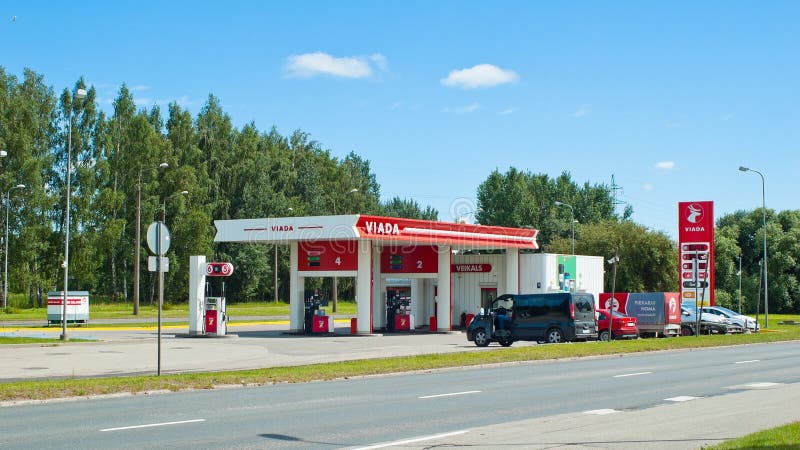 RIGA, LATVIA-JULY 13, 2022: Viada Gas Station Editorial Photo - Image ...