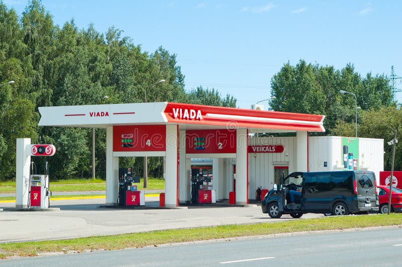 RIGA, LATVIA-JULY 13, 2022: Viada Gas Station Editorial Photography ...