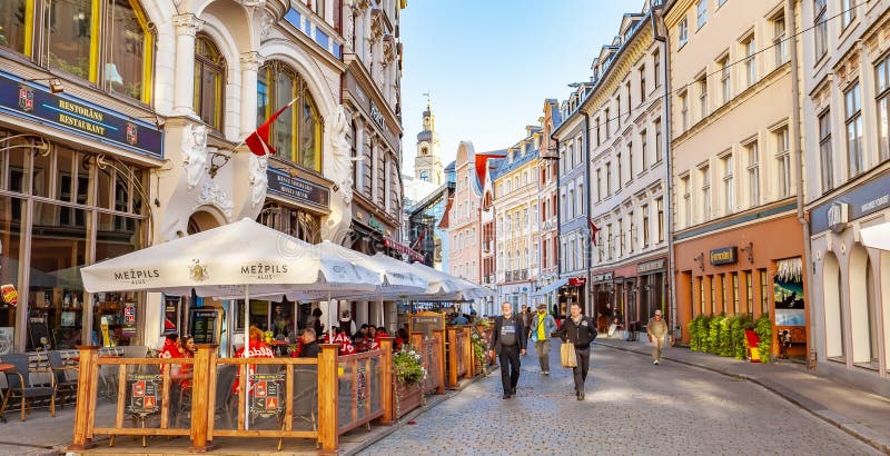 Riga old town, Latvia editorial photo. Image of europe - 179624116