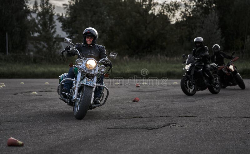 05-09-2020 Riga, Latvia Young Man Riding a Chopper Editorial Image ...