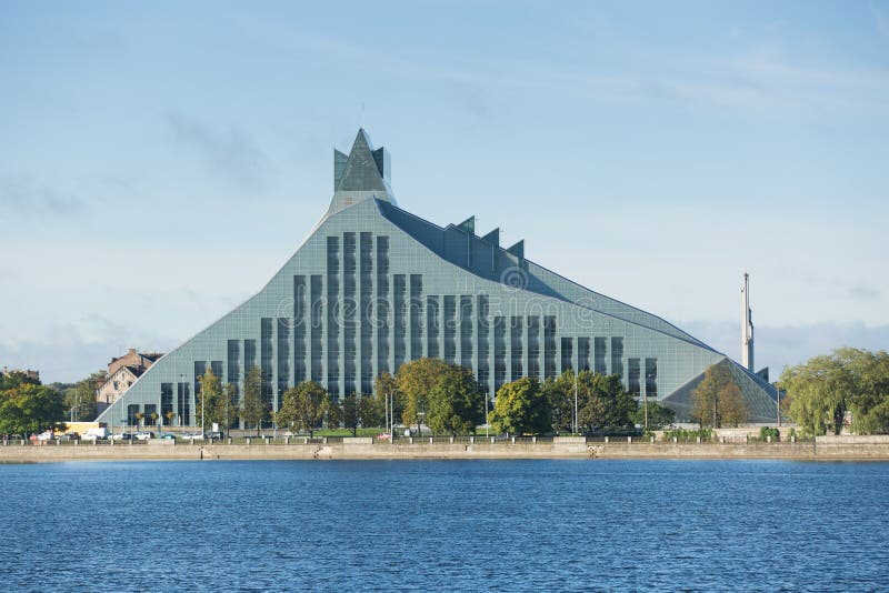 Riga national library editorial stock image. Image of construction ...
