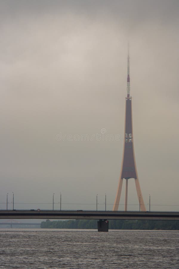 Riga Radio and TV Tower stock image. Image of landscape - 110759779