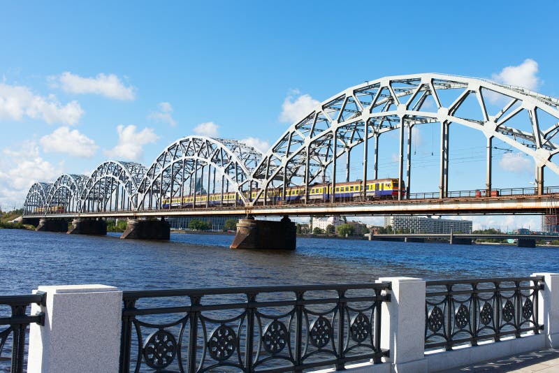Riga Railway Bridge, Latvia. Stock Photo - Image of track, outdoor ...