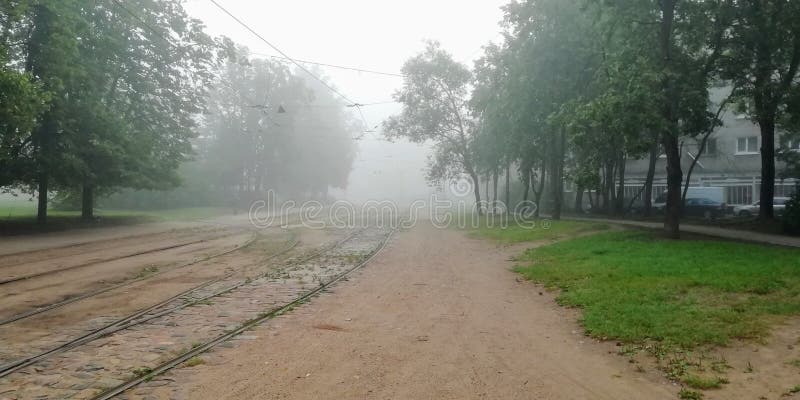 Riga, Sarkandaugava in the Fog Stock Image - Image of hill, spring ...
