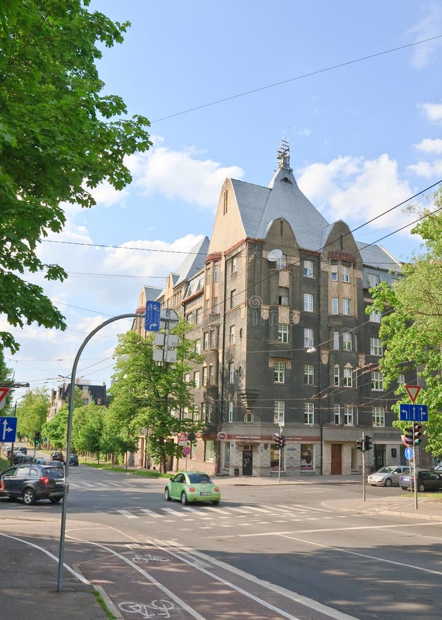 Riga. Street in the City Center Editorial Photography - Image of city ...