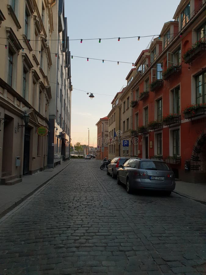 Riga street view, Latvia editorial stock photo. Image of urban - 154439668