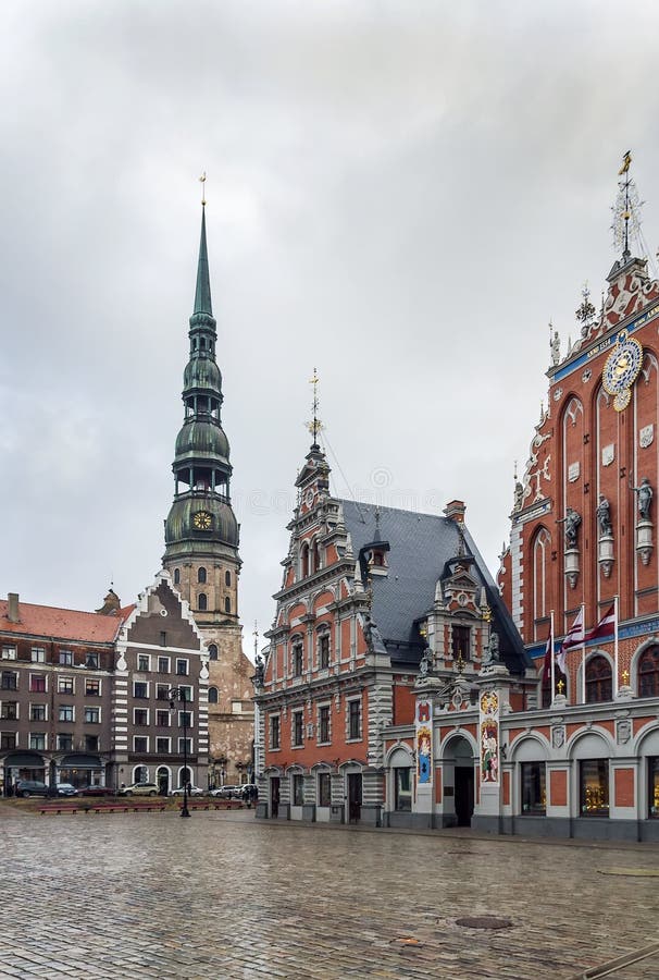 Riga Town Hall Square stock image. Image of beautiful - 38512803