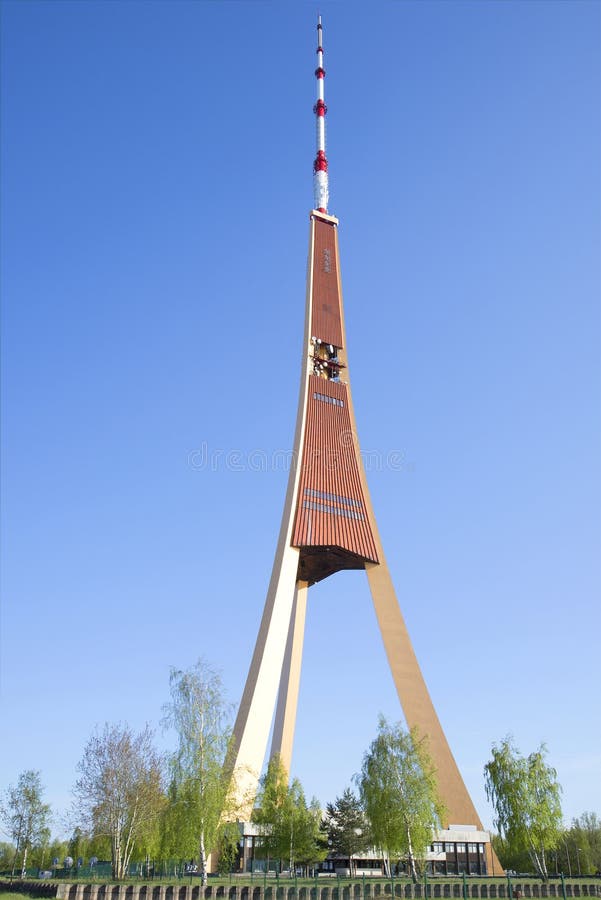 Riga TV Tower, Summer Day. Latvia Stock Photo - Image of tower ...