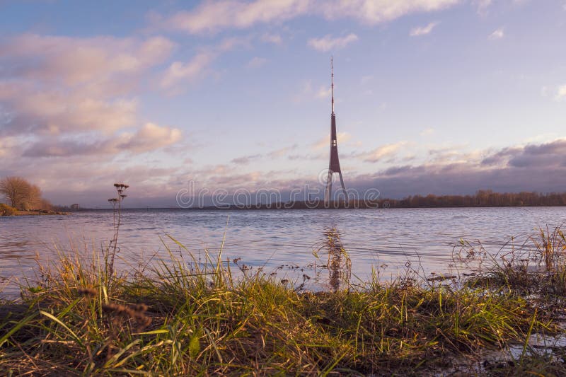 Riga TV Tower is the Tallest Building in Riga Stock Photo - Image of ...