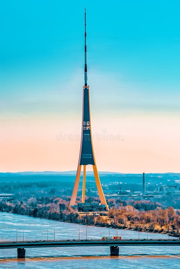 Riga TV Tower a Television and Broadcasting Tower in Riga, Latvia ...