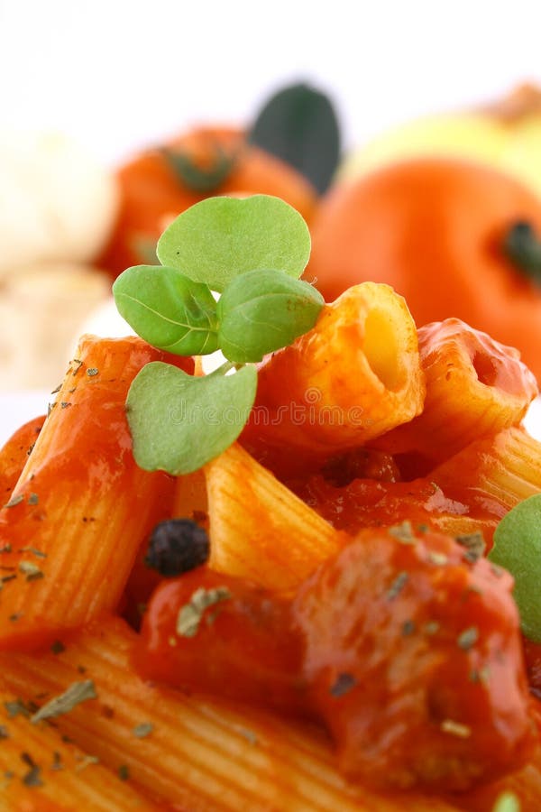 Rigatoni Pasta stock photo. Image of cheese, herb, closeup - 4995578